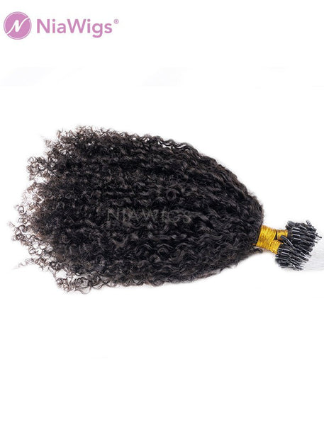 4a Micro Loop Extension Kinky Curly Micro Ring Human Hair Extensions F